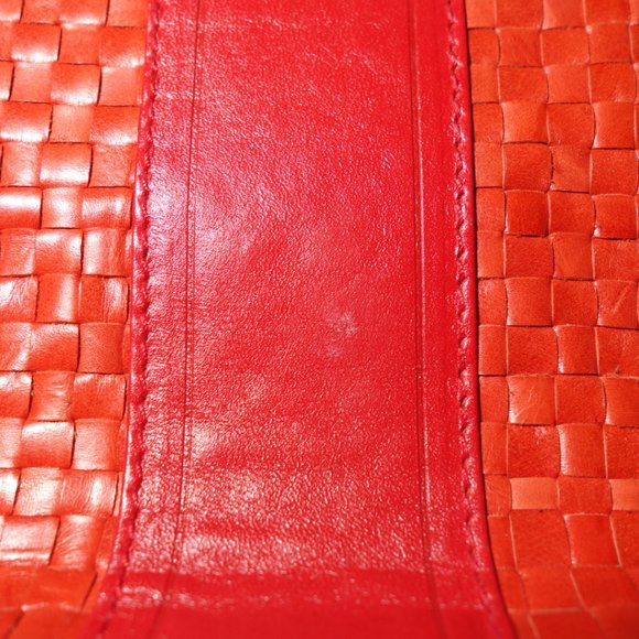 Fendi | Bags | Vintage Fendi Red Woven Leather Shoulder Pocketbook Size ...
